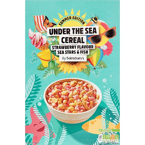 Sainsbury's Under the Sea Cereal Strawberry Flavour Stars & Fish Summer ...