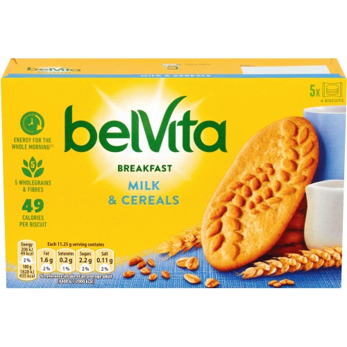 Belvita Breakfast Biscuits Milk & Cereals Multipack (5 x 225g ...