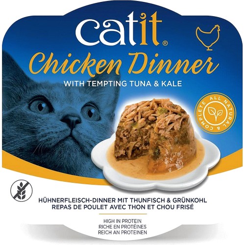 Catit Chicken Dinner with Tuna & Kale Wet Cat Food (80g) - Compare ...