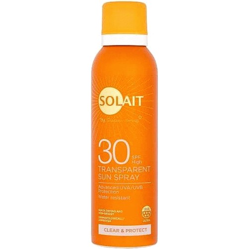 Solait Clear & Protect Transparent Sun Cream Spray SPF30 - Compare ...