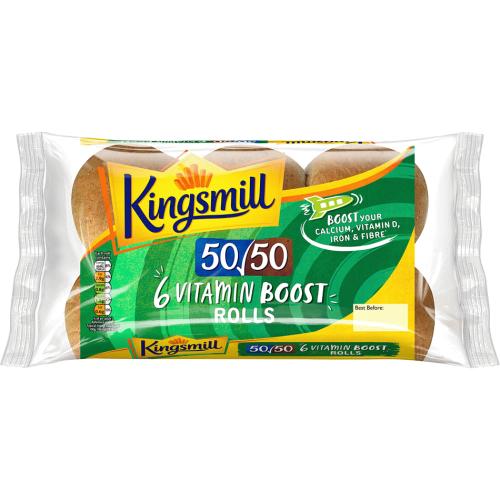Kingsmill 50 50 6 Vitamin Boost Rolls (6) - Compare Prices & Where To ...