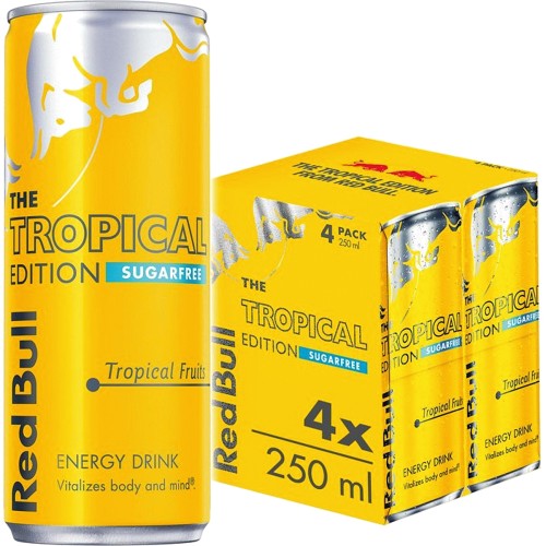 Red Bull Tropical Fruits Energy Drink Sugar Free (4 x 250ml) - Compare ...
