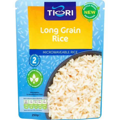 Tiori Long Grain Microwave Rice (250g) - Compare Prices & Where To Buy ...