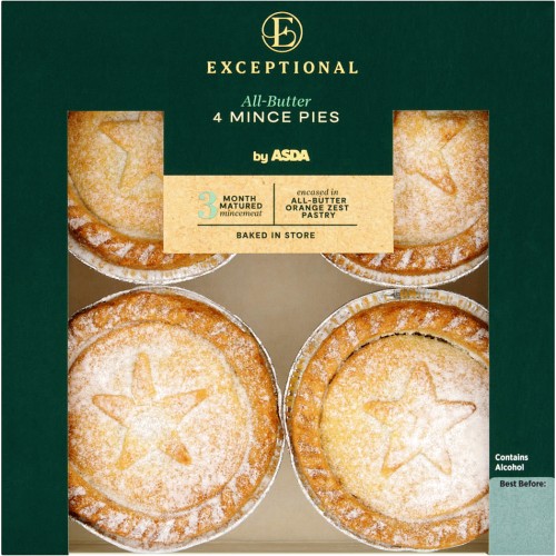 Exceptional By ASDA All Butter 4 Mince Pies 4 Compare Prices