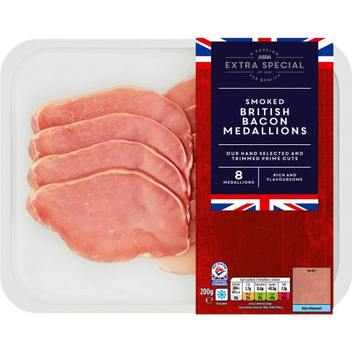 ASDA Extra Special 8 Smoked British Bacon Medallions (200g) - Compare ...