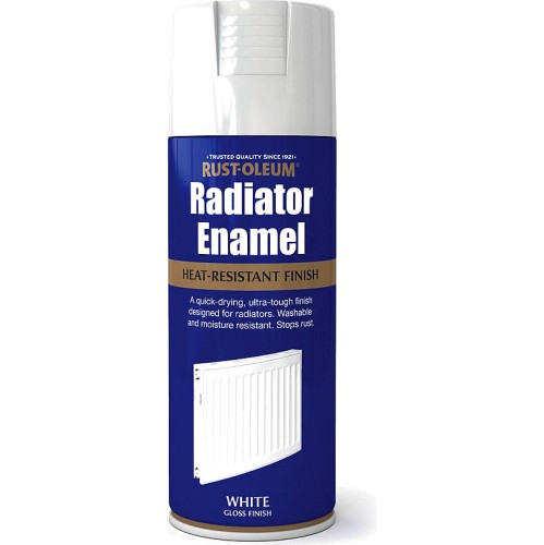 Rust-Oleum White Radiator Enamel Gloss Spray Paint (400ml) - Compare ...