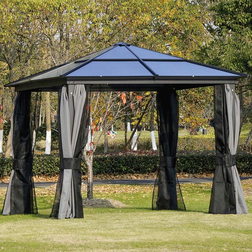 Outsunny 3x3m Black Gazebo Canopy with Hardtop - Compare Prices & Where ...