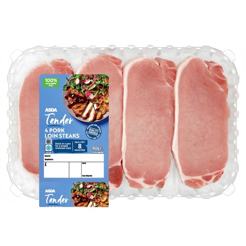 ASDA Tender 4 Pork Loin Steaks (480g) - Compare Prices & Where To Buy ...
