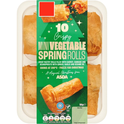 ASDA 10 Crispy Mini Vegetable Spring Rolls (180g) - Compare Prices ...