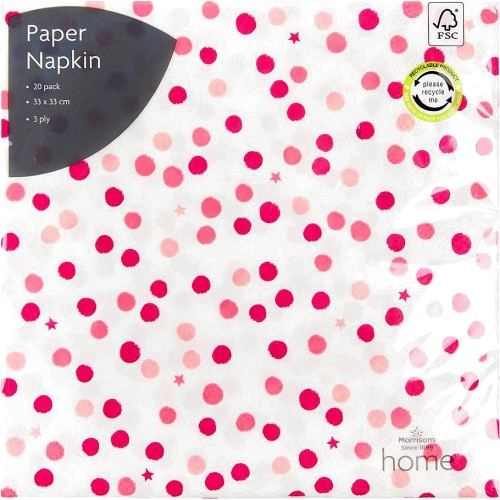 Morrisons Pink Spot Napkins (20) - Compare Prices & Where To Buy ...