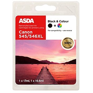 ASDA Canon PG 545XL CL 546XL Black Colour Ink Cartridges Compare