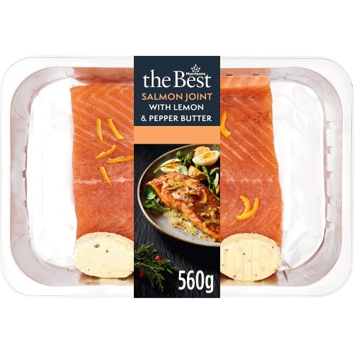 Morrisons The Best Salmon Joint With Lemon & Pepper Butter (560g ...