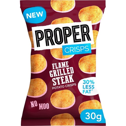 PROPER Crisps Flame Grilled Steak Flavour Single Bag (30g) - Compare ...