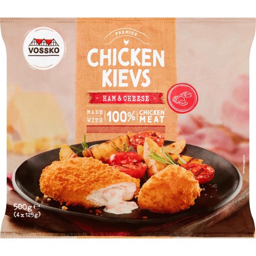 Vossko Premier Ham & Cheese Chicken Kievs (4 x 125g, 500g) - Compare ...