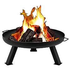 Tepro Reno Fire pit Wood Burning log fire Garden Fireplace in Black ...