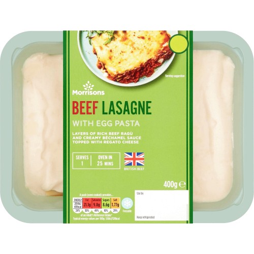 Morrisons Beef Lasagne (400g) - Compare Prices & Where To Buy - Trolley ...
