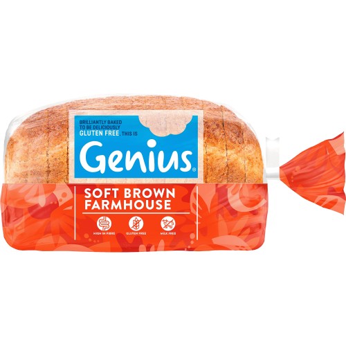 Genius Gluten Free Soft Brown Sliced Bread (535g) - Compare Prices ...