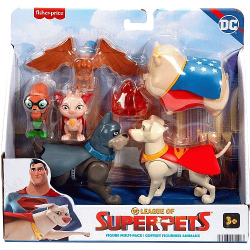 DC Comics Fisher-Price DC League of Super-Pets Figure Multi-Pack set of ...