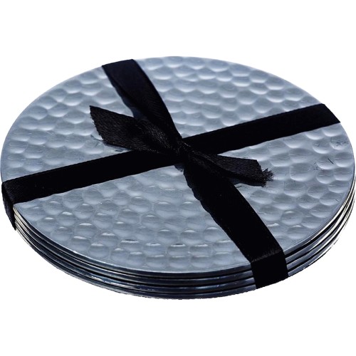 4 Stainless Steel Flat Hammered Coasters (4) - Compare Prices & Where ...