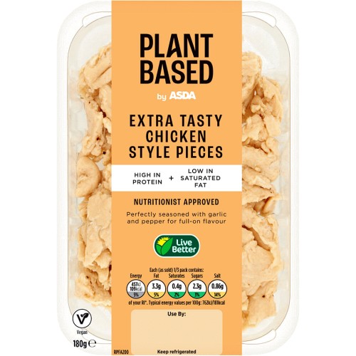 Plant Based by ASDA Extra Tasty Chicken Style Pieces (180g) - Compare ...