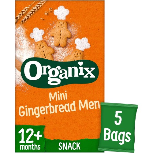 Organix Mini Organic Gingerbread Men Toddler Snack Biscuits (125g ...