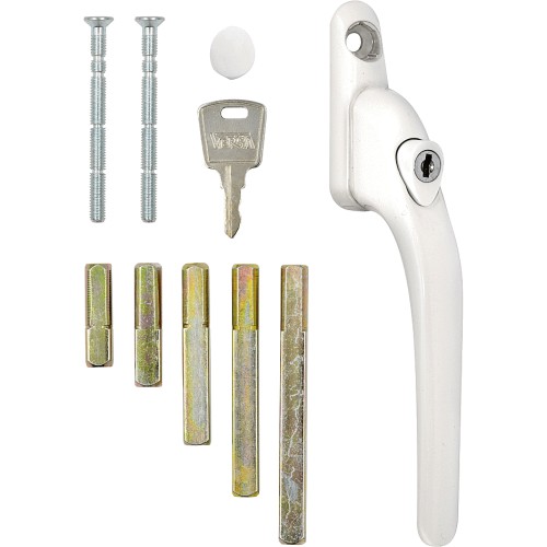 Versa White Lockable Straight Window Handle with 5 Precut Spindles ...