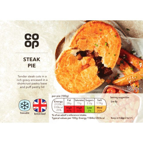 Co-op Steak Pie (180g) - Compare Prices & Where To Buy - Trolley.co.uk