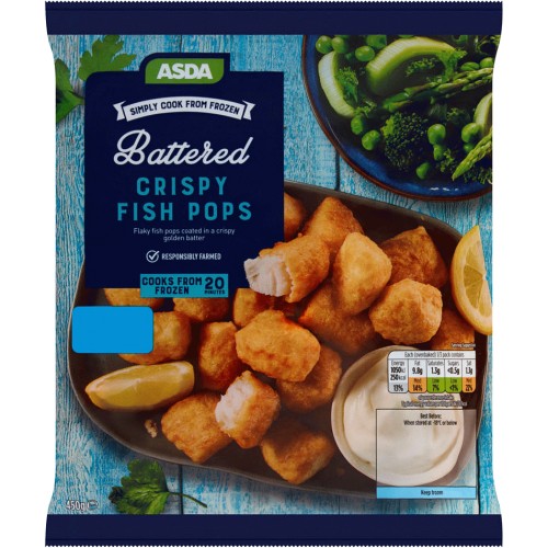 ASDA Simply Cook from Frozen Battered Crispy Fish Pops (450g) - Compare ...