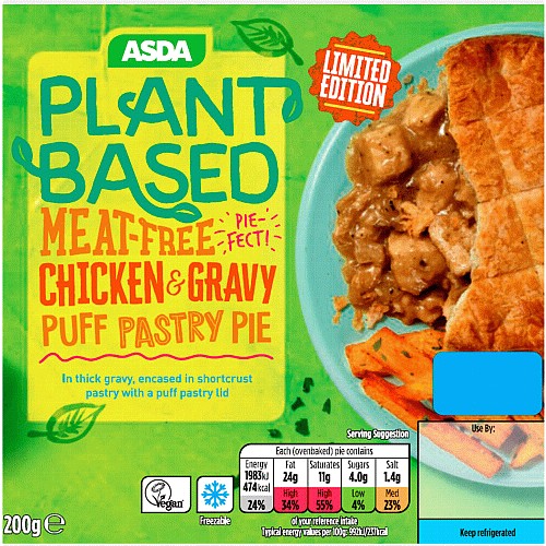 ASDA Plant Based Limited Edition Meat-Free Chicken & Gravy Puff Pastry ... ASDA Plant Based Limited Edition Meat-Free Chicken & Gravy Puff Pastry ...