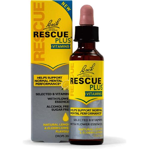 Bach Rescue Remedy PLUS Vitamins Dropper Natural Lemon and Elderflower ...