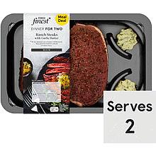 Tesco Finest Ranch Steaks With Garlic Butter (306g) - Compare Prices ...