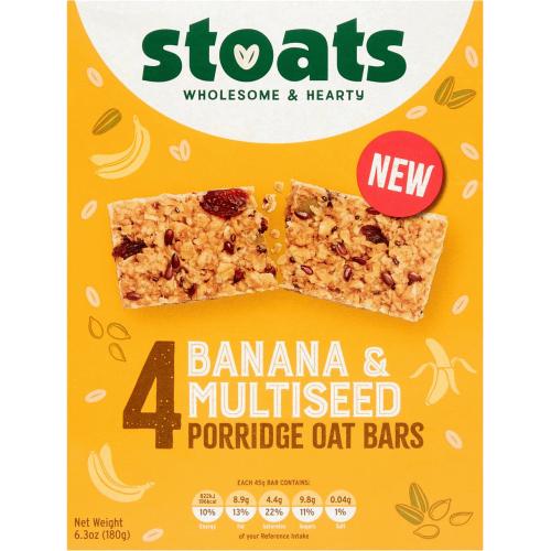 Stoats Banana & Multiseed Porridge Bars Multi (4 x 45g) - Compare ...