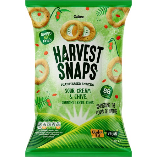 Harvest Snaps Lentil Ring Sour Cream & Chive Sharing Bag (100g ...