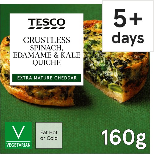 Tesco Crustless Spinach Edamame Kale Quiche (160g) - Compare Prices ...
