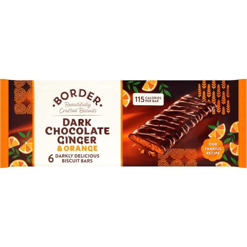 Border Biscuits Dark Chocolate Ginger & Orange Bars (6 x 144g ...