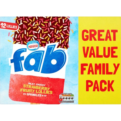 Fab Strawberry Ice Lollies (6 x 58ml) - Compare Prices - Trolley.co.uk
