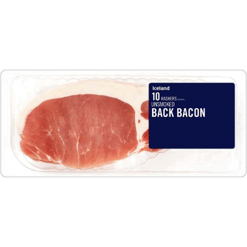 Iceland 10 Rashers (approx.) Unsmoked Back Bacon (300g) - Compare ...