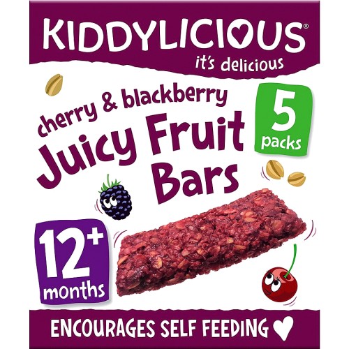 Kiddylicious Juicy Fruit Bars Cherry & Blackberry kids snack 12 months+ ...