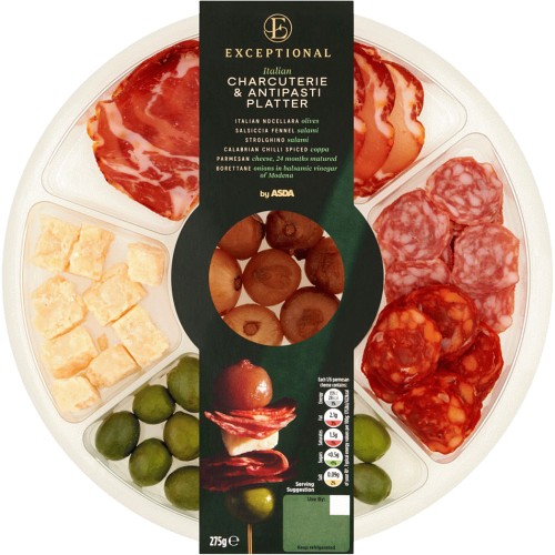 Exceptional by ASDA Italian Charcuterie & Antipasti Platter (275g ...