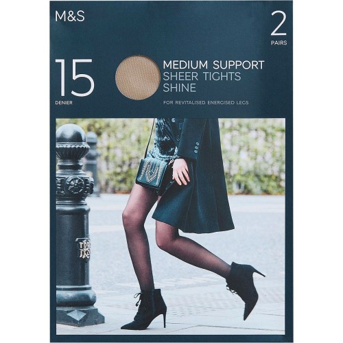 M&S 15 Denier Medium Support Sheer Tights XL Pale Opaline (2) - Compare ...