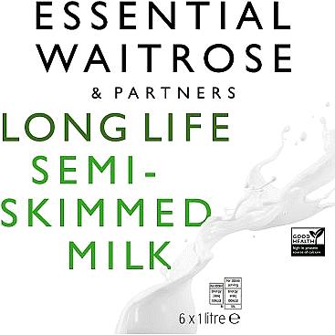 Waitrose Essential Semi Skimmed Long Life Milk 6x1litre - Compare ...