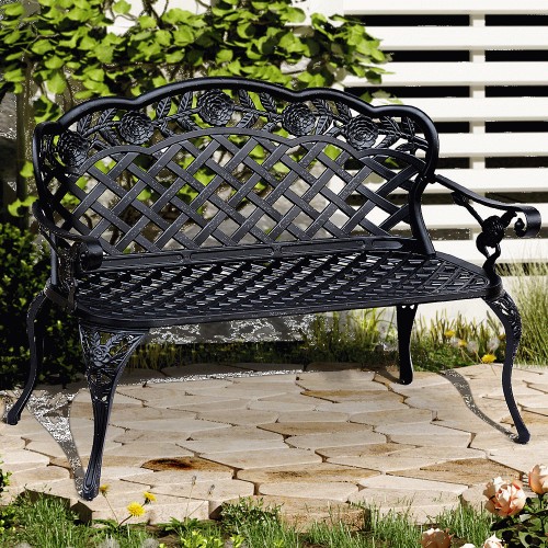 Outsunny 2 Seater Black Garden Bench - Compare Prices & Where To Buy ...