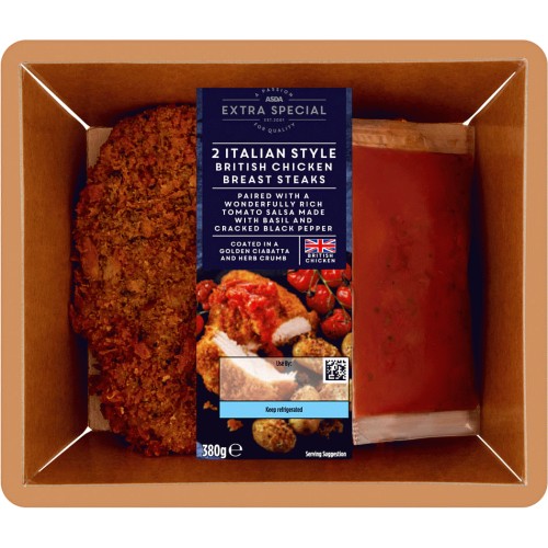 ASDA Extra Special 2 Italian Style British Chicken Breast Steaks (380g ...