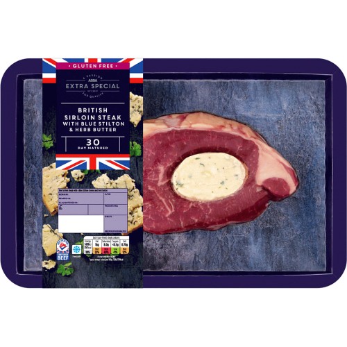 ASDA Extra Special British Sirloin Steak with Blue Stilton & Herb ...
