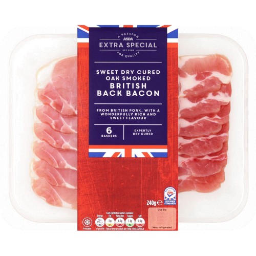 ASDA Extra Special Maple Flavour Dry Cured Oak Smoked British Streaky ...