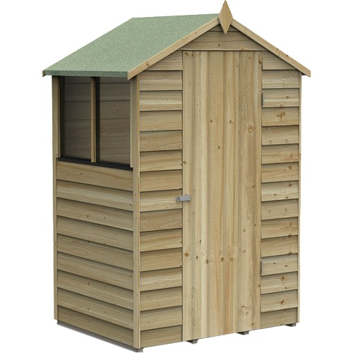 Forest Garden 4x3ft Overlap Apex Garden Shed Wooden Garden Shed ...