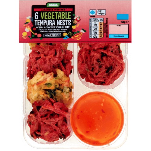 ASDA 6 Vegetable Tempura Nests with a Sweet Chilli Dip (150g) - Compare ...