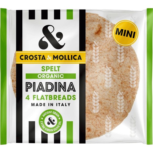 Crosta & Mollica Organic Piadina Flatbreads Wholeblend (4 x 300g ...