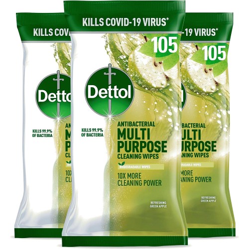 Dettol Antibacterial Biodegradable Green Apple Multi Surface Cleaning ...