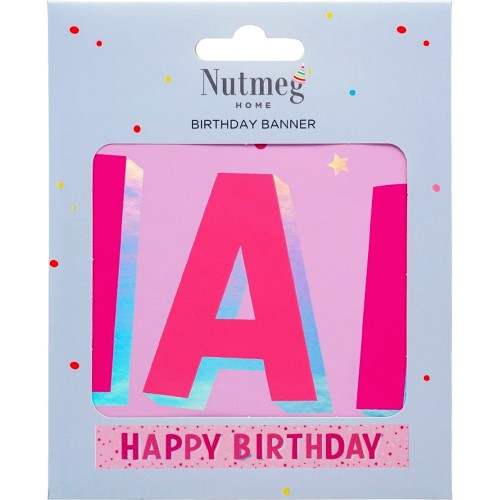 Nutmeg Happy Birthday Banner Pink - Compare Prices & Where To Buy ...